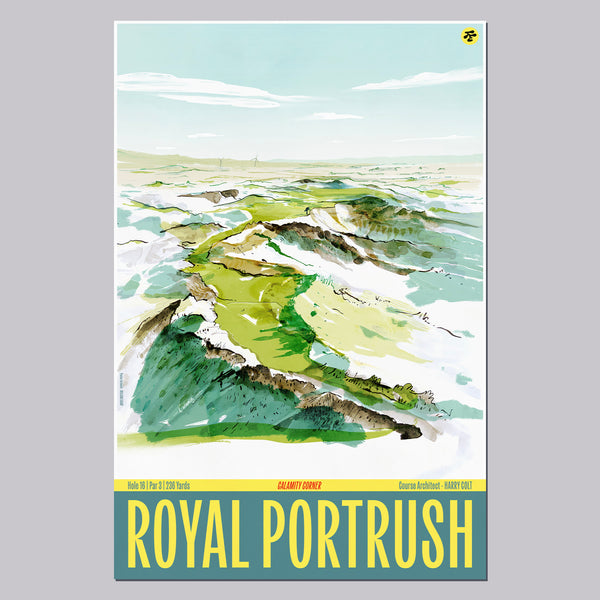 Royal Portrush Calamity Corner Poster - Fried Egg Golf