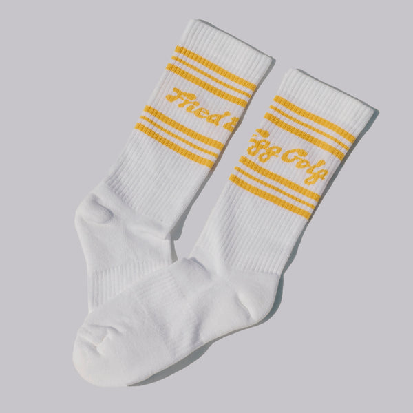 Fried Egg Golf Athletic Socks - White