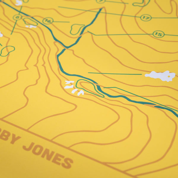 Augusta National Topo Map Poster - Fried Egg Golf